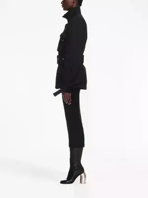 Off-White Belted Waist Funnel Neck Jacket