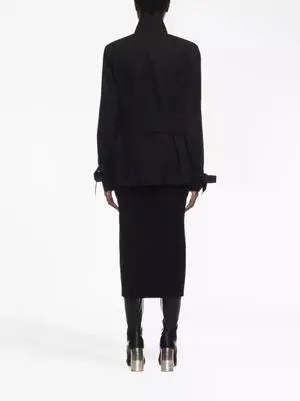 Off-White Belted Waist Funnel Neck Jacket