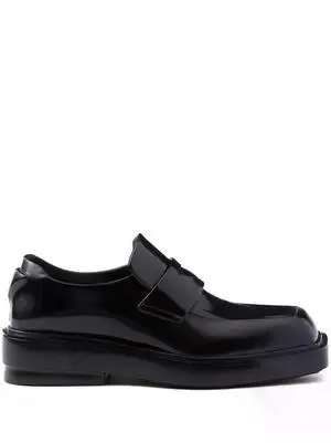 Prada Triangle-patch Leather Loafers
