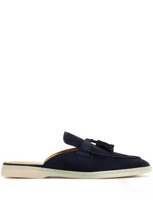 SCAROSSO Lucrezia Suede Mules - Blue