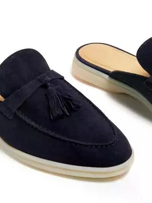 SCAROSSO Lucrezia Suede Mules - Blue