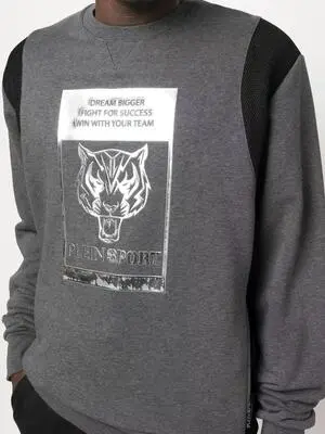 PLEIN SPORT Tiger-head Logo-print Sweatshirt