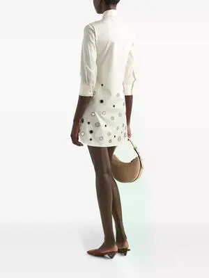 Prada Appliqué Detail Cotton Shirt Dress