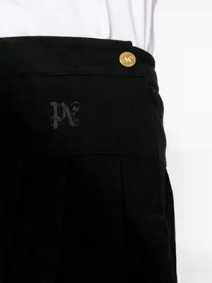 Palm Angels Monogram-embroidered Pleated Mini Skirt