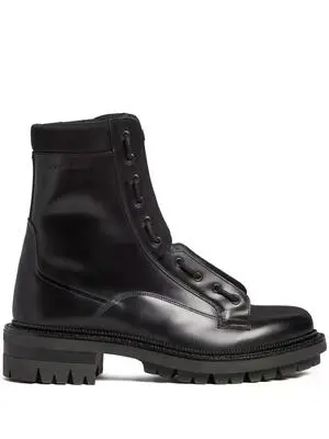Dsquared2 Calf Leather Combat Boots - Black