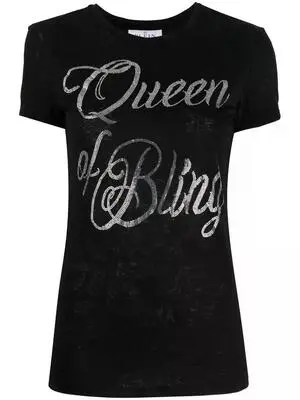 Philipp Plein Queen Of Bling" Embellished Cotton T-shirt
