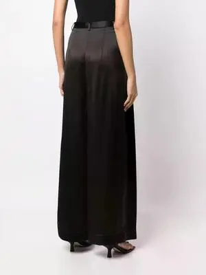Goen.j Pleated Wide-leg Satin Trousers