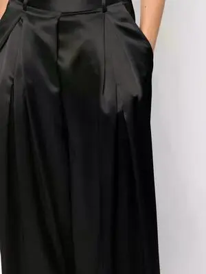 Goen.j Pleated Wide-leg Satin Trousers