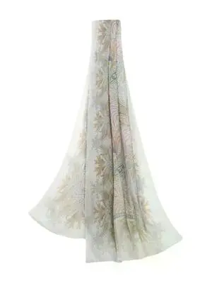 Etro Foliage-pattern Silk Scarf
