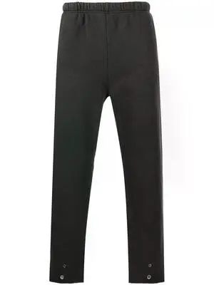 LES TIEN Cropped Straight-leg Cotton Joggers - Grey