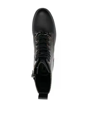 Liu Jo Monogram Print Lace-up Boots