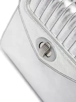 DELAGE Freda Metallic Leather Tote Bag - Grey