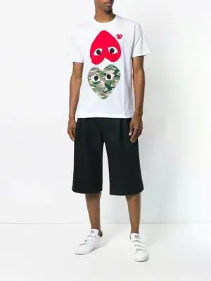 Play Comme Des Garcon Hearts Print T-shirt
