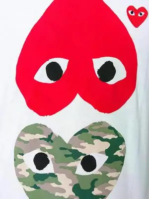 Play Comme Des Garcon Hearts Print T-shirt