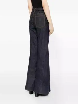 Sacai Mid-rise Flared Jeans With Belt
