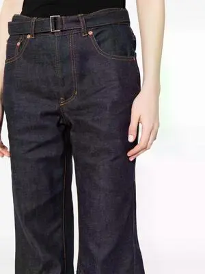 Sacai Mid-rise Flared Jeans With Belt