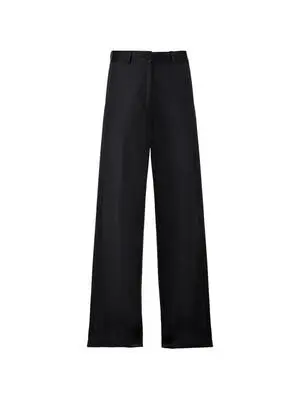 ALMAZ Wide-leg Wool Trousers - Black
