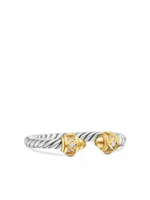 David Yurman Renaissance Diamond Ring In Sterling And 14k Yellow Gold - Silver