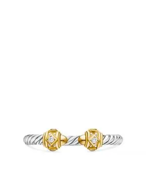 David Yurman Renaissance Diamond Ring In Sterling And 14k Yellow Gold