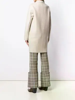 Harris Wharf London Cream Virgin Wool Single-breasted Mid-length Coat