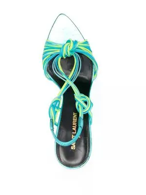 Saint Laurent Gippy Knot-detail Stiletto Sandals - Blue