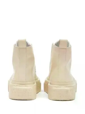 MAISON MARGIELA Beige Calf Leather Lace-up High-top Sneakers