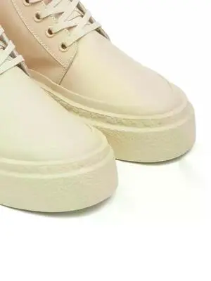 MAISON MARGIELA Beige Calf Leather Lace-up High-top Sneakers