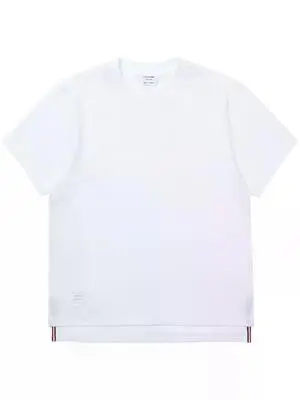 Thom Browne Relaxed Fit Cotton T-shirt With Side Slits - White