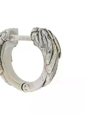 Emanuele Bicocchi Wing Textured Hoop Earring - Silver