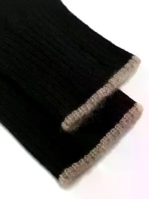 Brunello Cucinelli Intarsia-knit Cashmere Gloves - Black