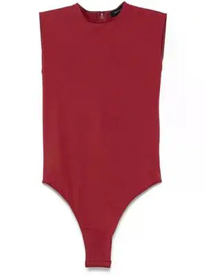 MUGLER Sleeveless Crewneck Bodysuit - Red