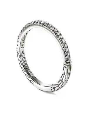 John Hardy Sterling Pavé Diamond Band Ring