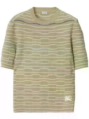 Burberry Embroidered Logo Knit T-shirt