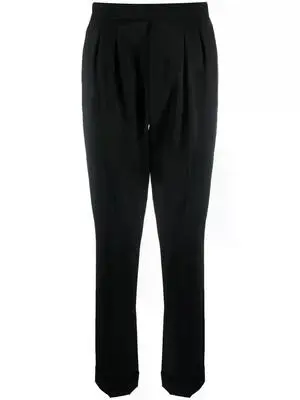 Ralph Lauren Seina Pleat-detail Wool Trousers - Black