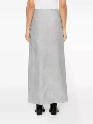 Remain Birger Christensen Front Slit Maxi Skirt - Grey