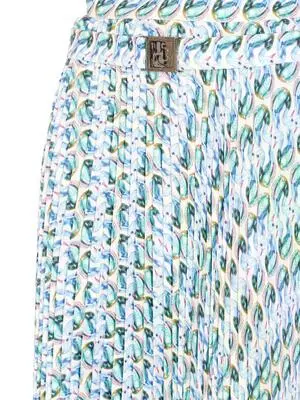 Tory Burch Abstract Print Pleated Maxi Skirt