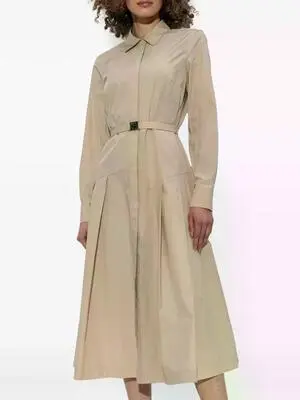 Tory Burch Belted Midi Shirt Dress - Neutrals