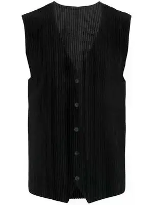 Issey Miyake Pleated Vest - Black