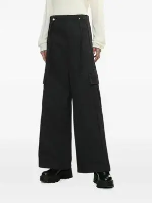 TOUT A COUP Cargo Trousers With Drawstring Waist - Black