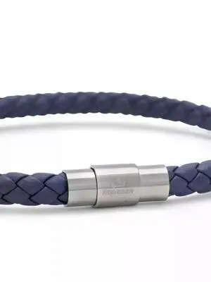 RODERER Sergio Braided Leather Bracelet With Engraved Logo