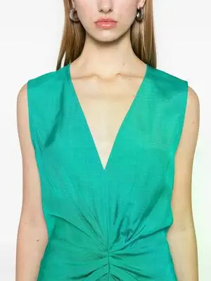 Victoria Beckham Sleeveless Gathered Midi Dress