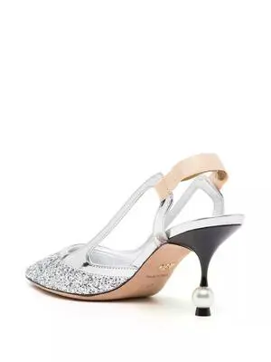 Giambattista Valli Embellished Slingback Pumps - Silver