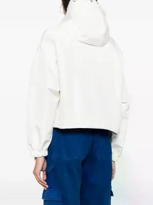Khrisjoy Hooded Cropped Windbreaker With Metal Eyelet Detailing