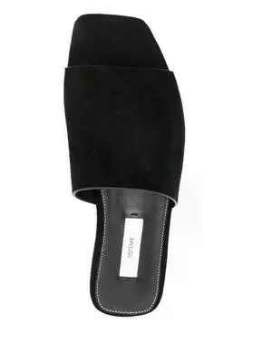 TOTEME Velour-leather Flat Sole Sandals