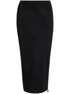 PATOU Decorative Zip Midi Skirt - Black