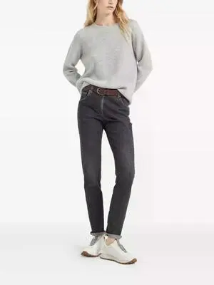 Brunello Cucinelli Round Neck Cashmere Jumper - Grey