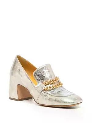 MADISON MAISON Block Heel Loafers With Chain Detailing