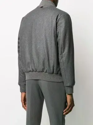 Thom Browne Tonal 4-bar Flannel Bomber Jacket