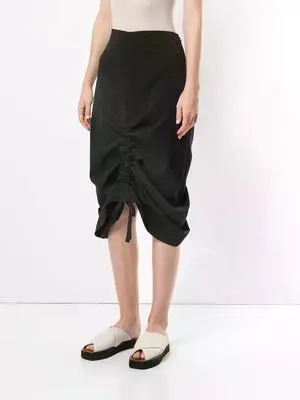 Goen.j Ruched Midi Skirt - Black