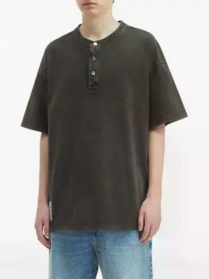 MUSIUM DIV. Button-detail Oversized T-shirt - Grey